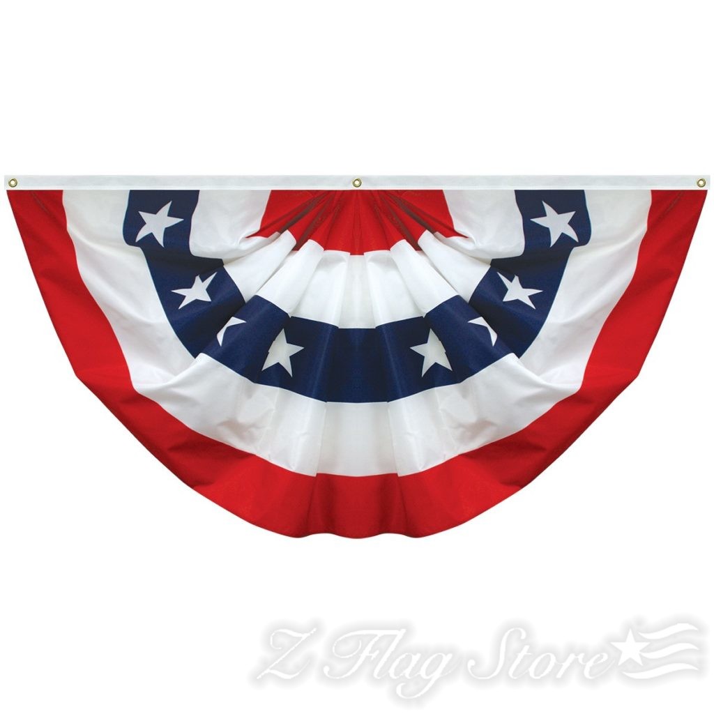 Nylon Pleated Fans - Sewn Stripes, Printed Stars | Z Flag Store